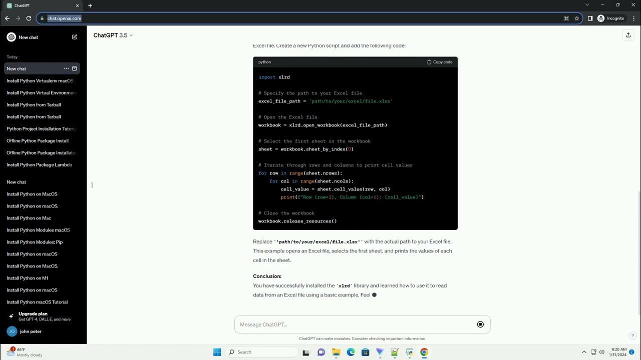 Install Python Xlrd Youtube