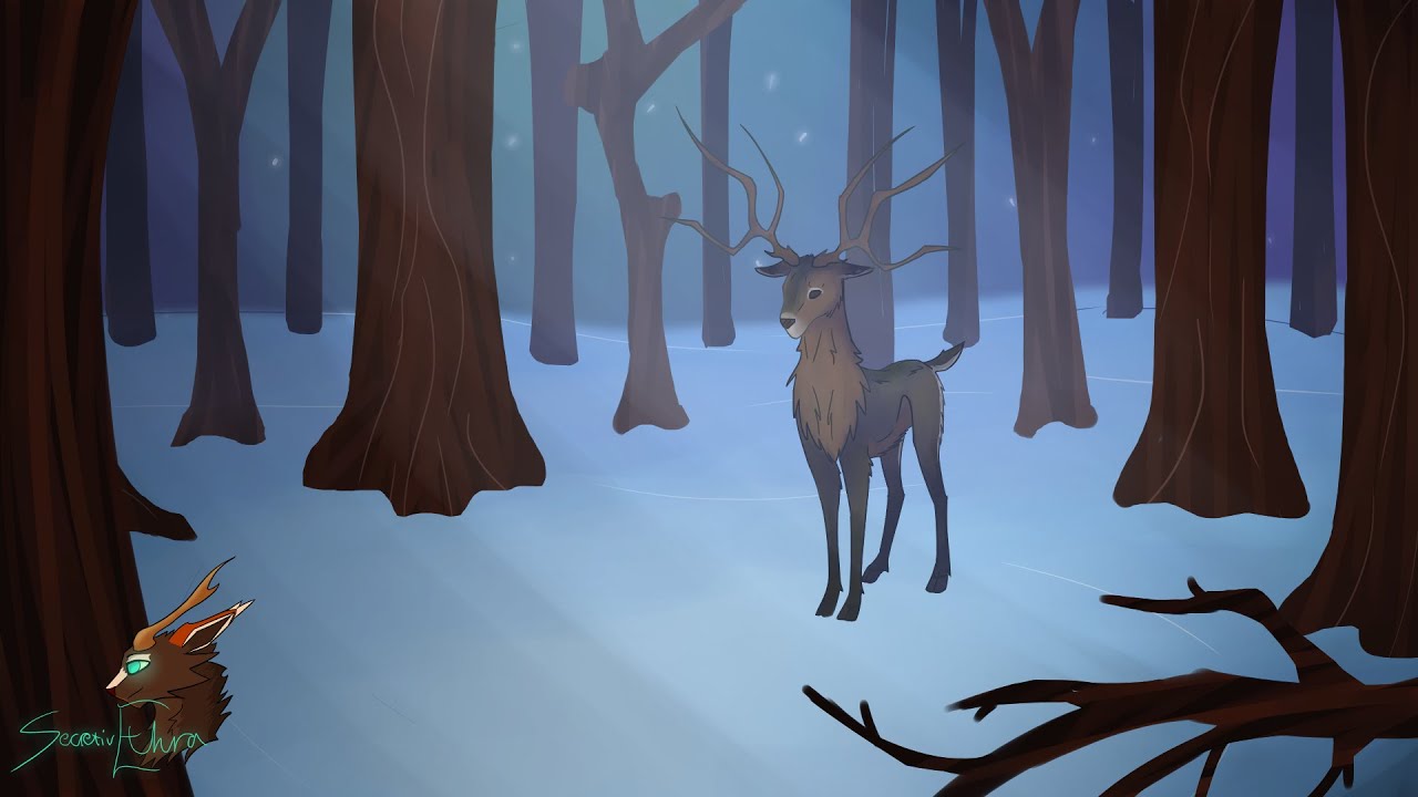 Winter Night Stag - Speedpaint - YouTube