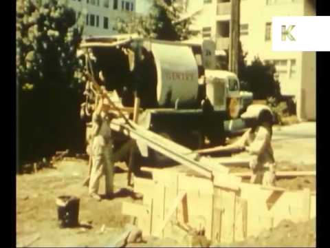 1950s US Construction Site, California, Color Footage - YouTube