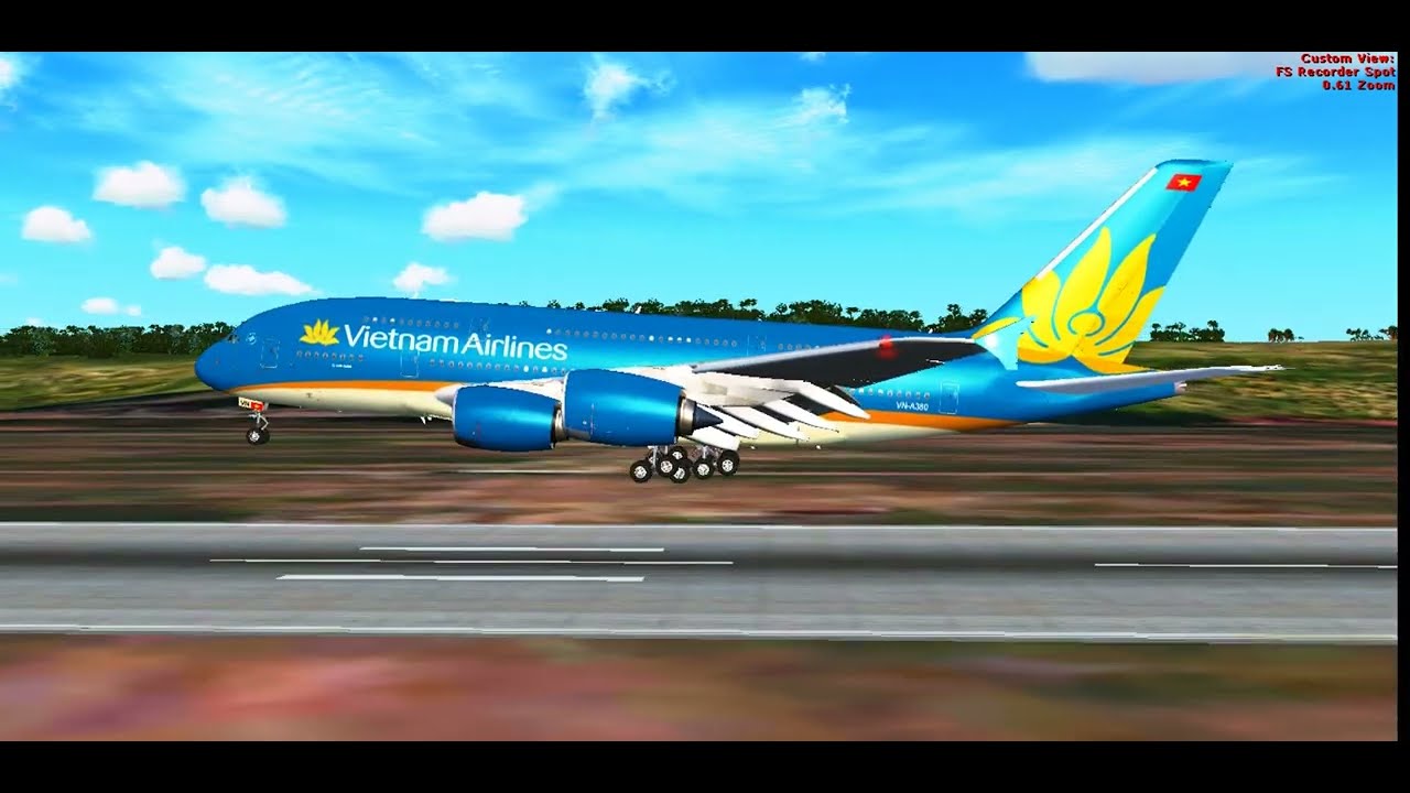 [FSX] Airbus A380 Vietnam Airlines Landing Van Don (VVVD) - YouTube
