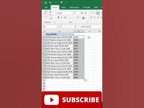 Left and Right function in MS Excel - YouTube