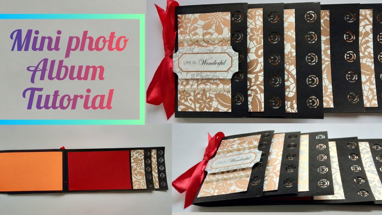 Mini Photo Album from a 12×12 inch Paper || Mini Album Tutorial - YouTube