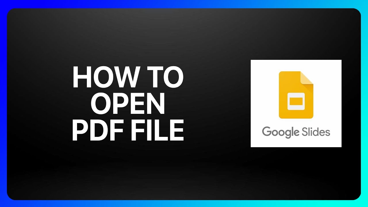 How To Open Pdf File In Google Slides Tutorial - YouTube