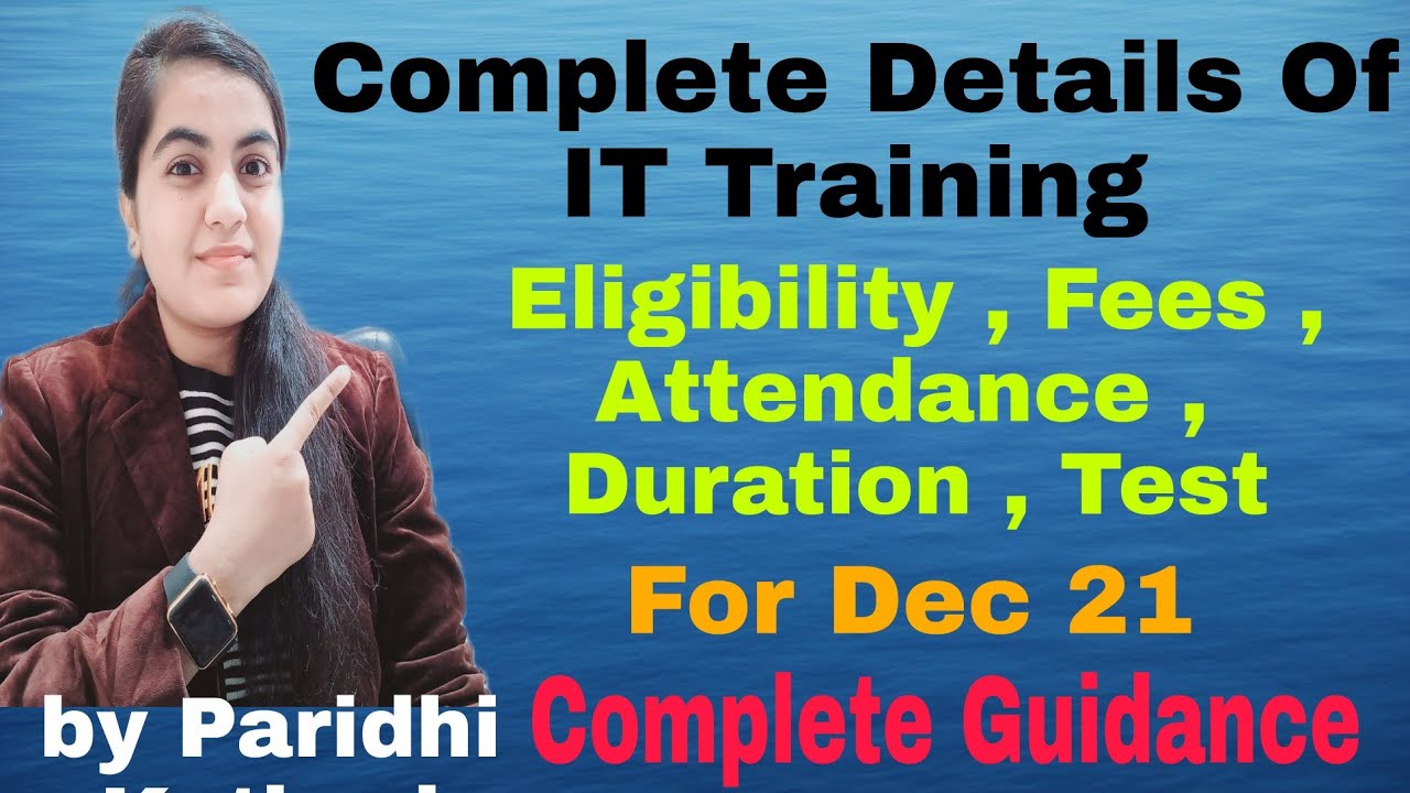 ICAI ITT Training Complete Details For CA Students |Information ...