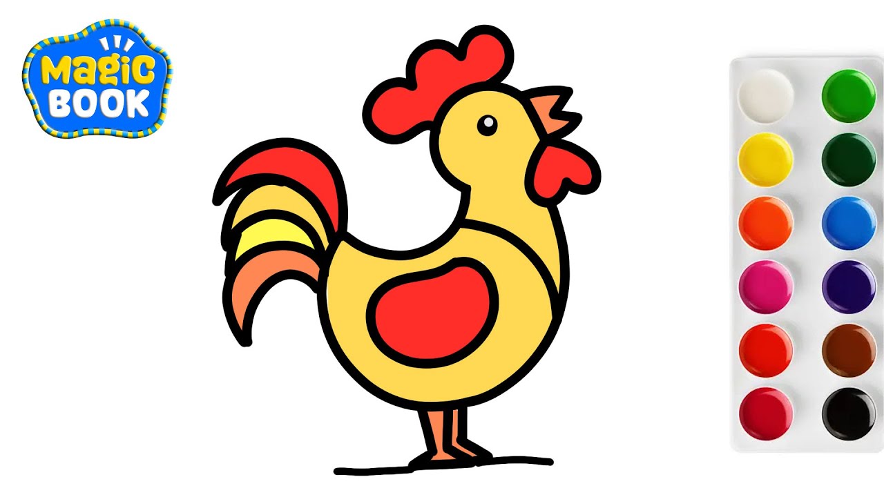 How to Draw Chicken | Step by Step Drawing Tutorial for Kids | Magic ...