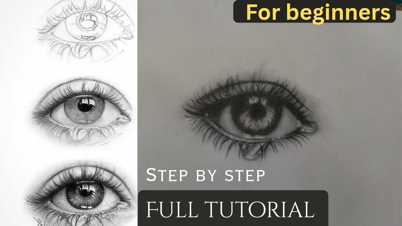 How to draw eyes//Hyper realistic eyes tutorial//step by step eyes ...