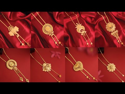 22k gold tie-chain necklace designs with weight and price || Latest ...