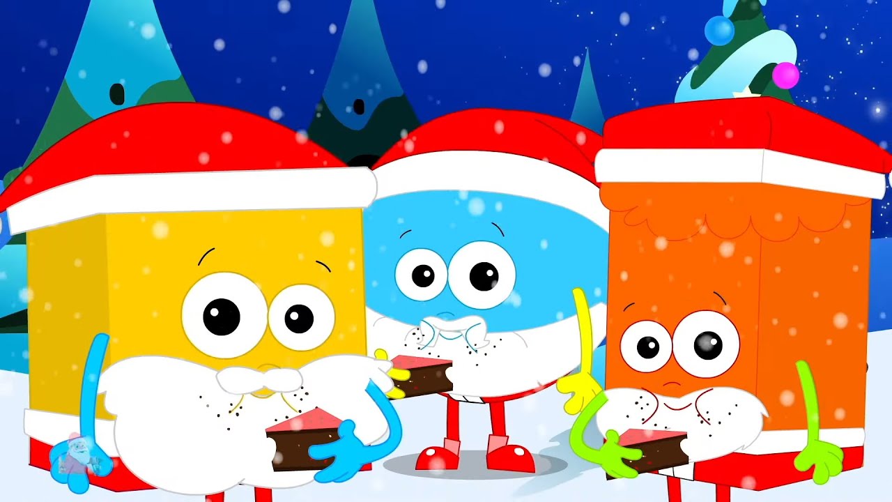 Five Little Santas Jumping In The Snow, Christmas Songs and Rhymes for ...