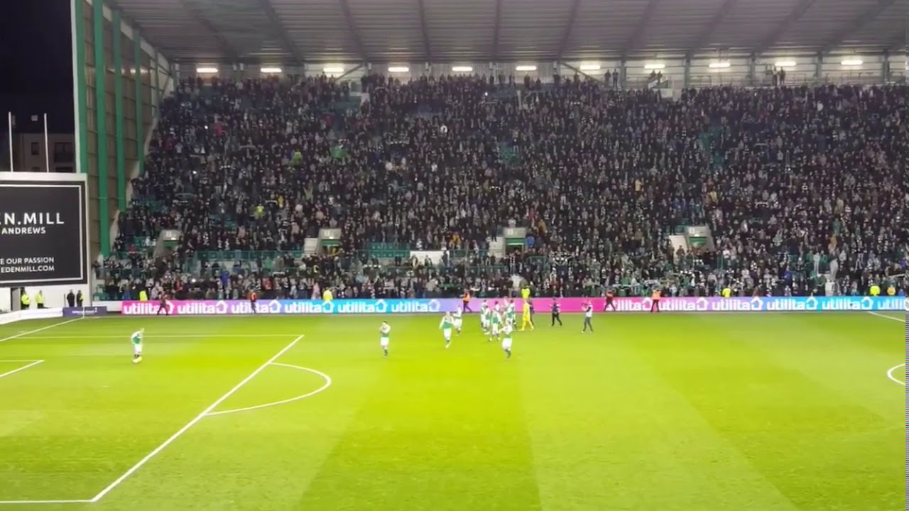 Hibs fans sing sunshine on leith after Darby win - YouTube