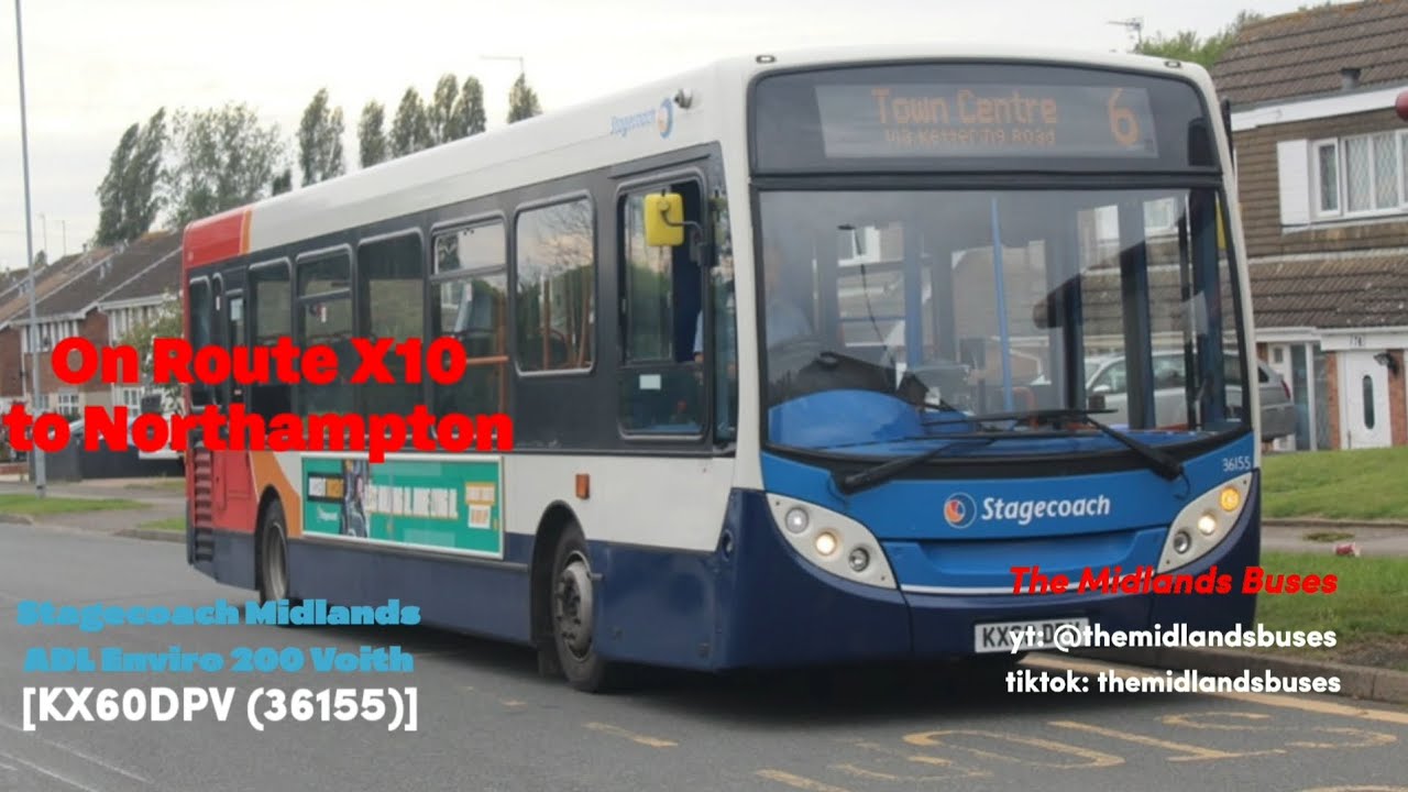 Stagecoach Midlands ADL Enviro 200 Voith (KX60DPV | 36155) - YouTube