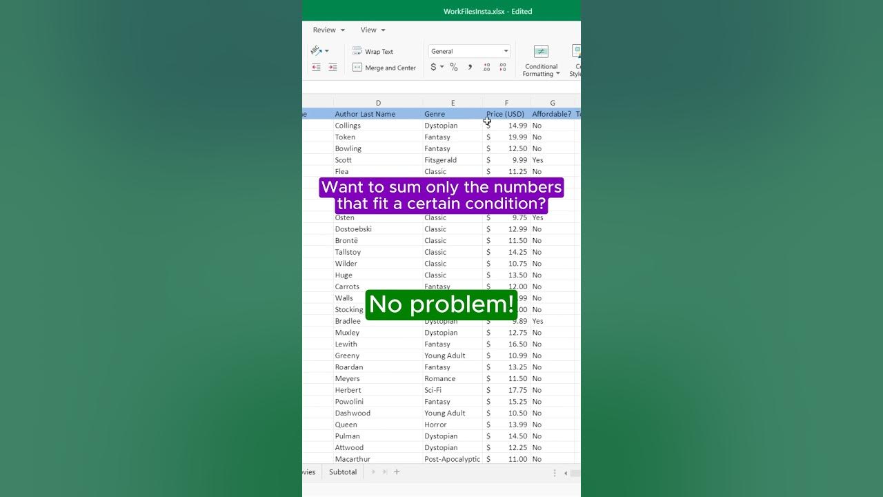 Sheets Hack | 🔢 Add what matters, ignore the rest with SUMIF ⚡️ #sheets #excel #exceltips - YouTube