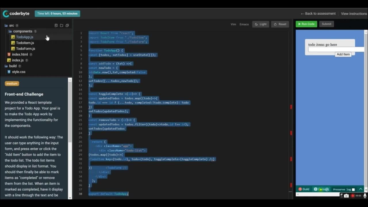 Coding Test For Full Stack Developer Job In London Mern Stack Coding Test Coderbyte React