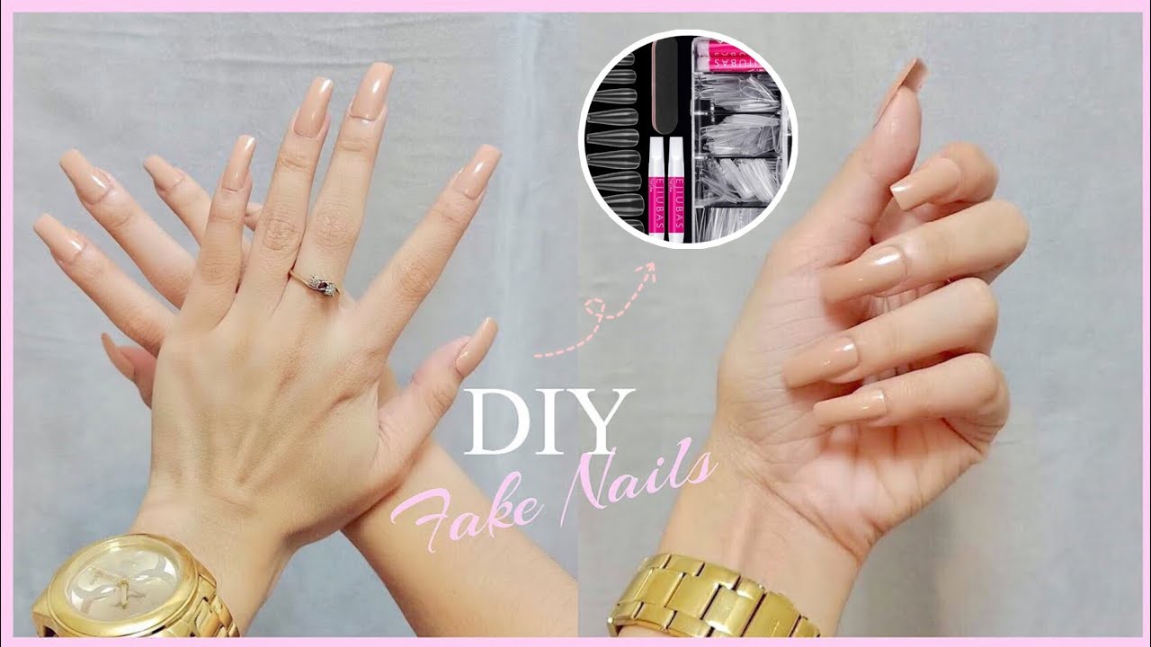 HOW TO DO FAKE NAILS AT HOME (SUPER TIPID UNDER PHP200) | yénsvlog ...