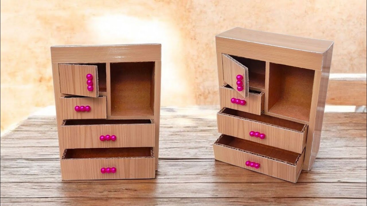How to Make a Small Cardboard Ideas Cabinet | Easy DIY Miniature ...