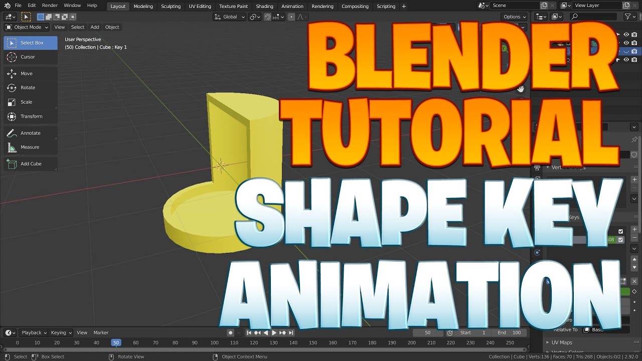 Blender Beginner Series No 133 Shape Key Animation Youtube
