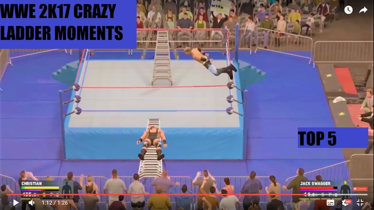 Crazy Ladder Moments: WWE 2K17 TOP 5 - YouTube