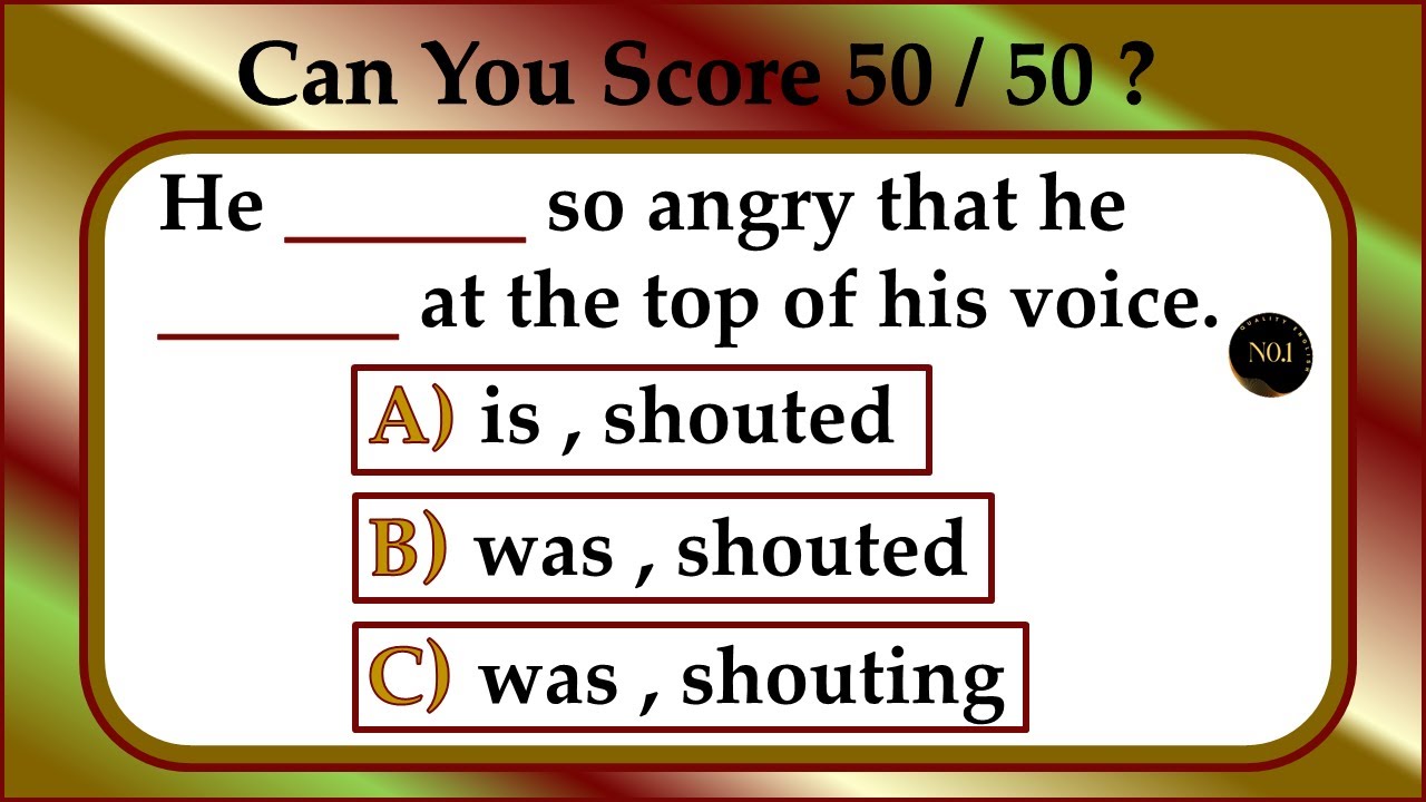 50 Quiz - Can You Pass this test | Test Your English Level With This ...