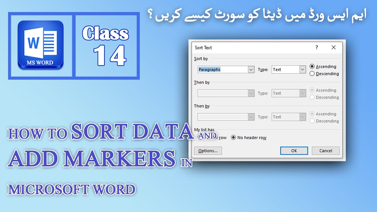 How to sort data and add markers in Microsoft word | Technical Box ...