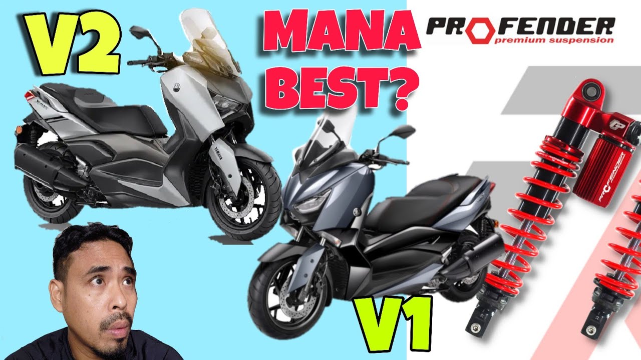 Xmax V2 and V1 side by side | pasang absorber profender X series makin ...