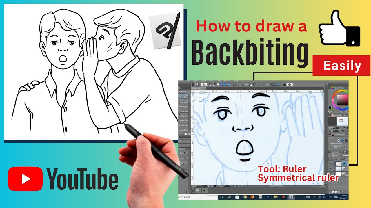 How to draw a Backbiting - Easily | Clip Studio Paint | Yellob - YouTube