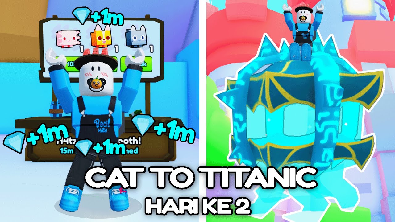 CHALLANGE CAT TO TITANIC (1M DIAMOND PERTAMA) PROFIT BANYAK PAKAI TRIK ...