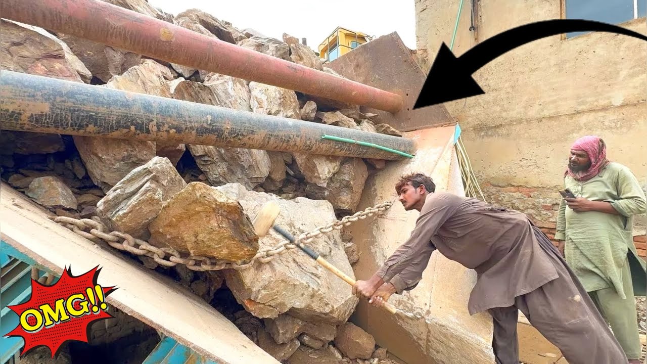 Crushing Process Interrupted by Big Stone – Watch How the Boy Handles ...