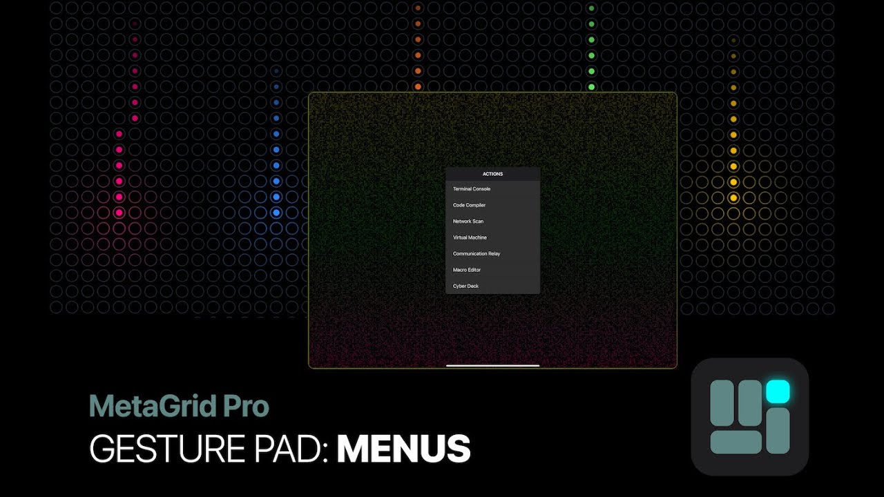 MetaGrid Pro: Gesture Pad - Menus - YouTube