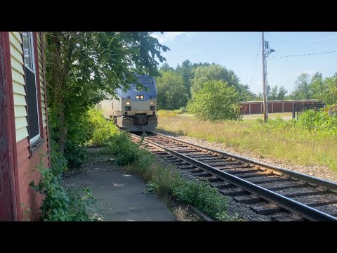 Amtrak Downeaster Train flies by me! - YouTube
