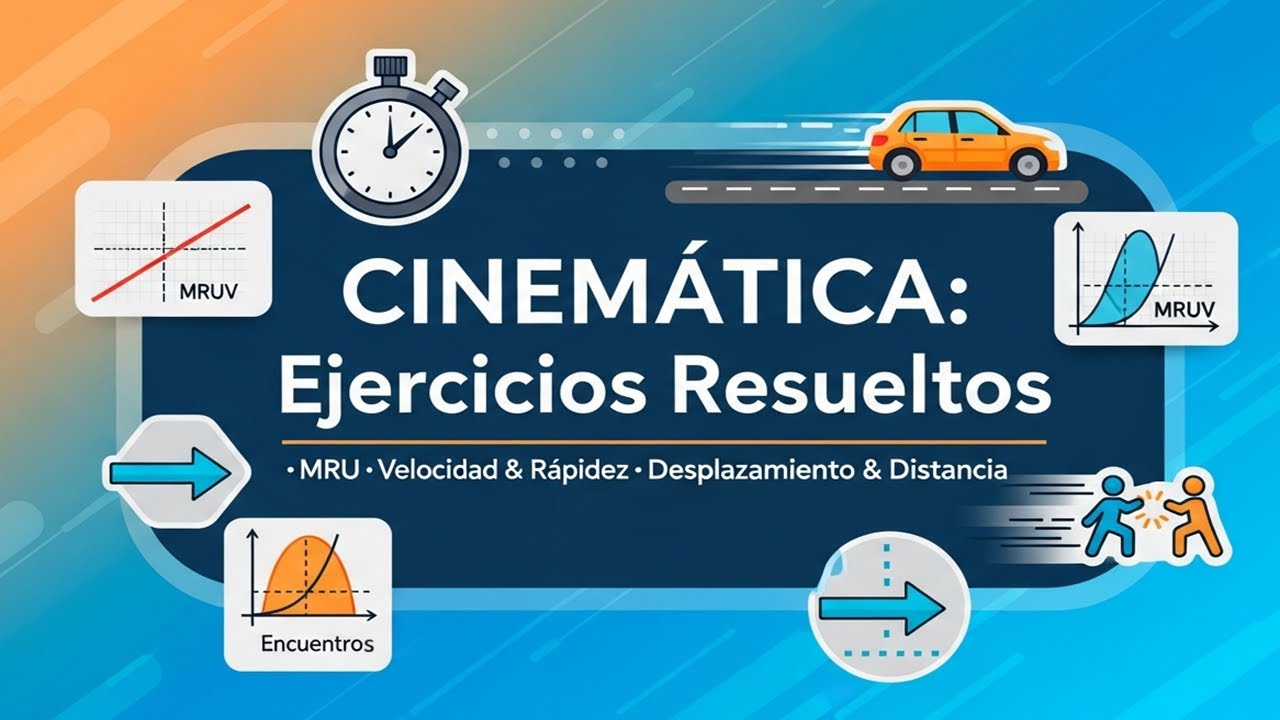 TUTORIA ¡DOMINA LA CINEMÁTICA! 🚀 Ejercicios resueltos de MRU, MRUV y ...