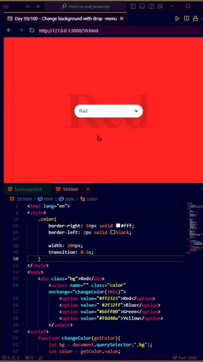 Change background with drop menu #shorts#viral#trending#html#css#js#webdesign #webdevelopment# ...