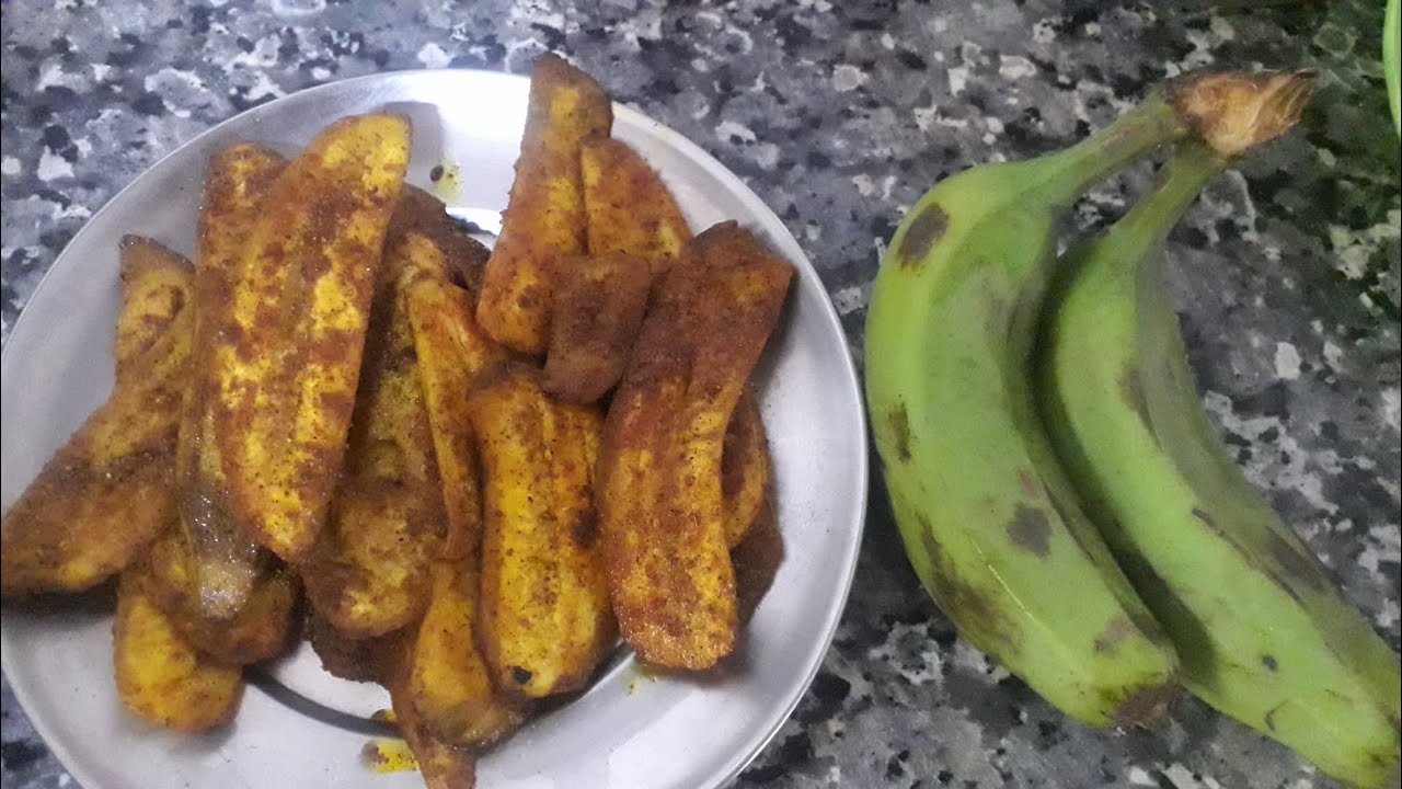 kacha kela bhanja/Raw banana fry - YouTube