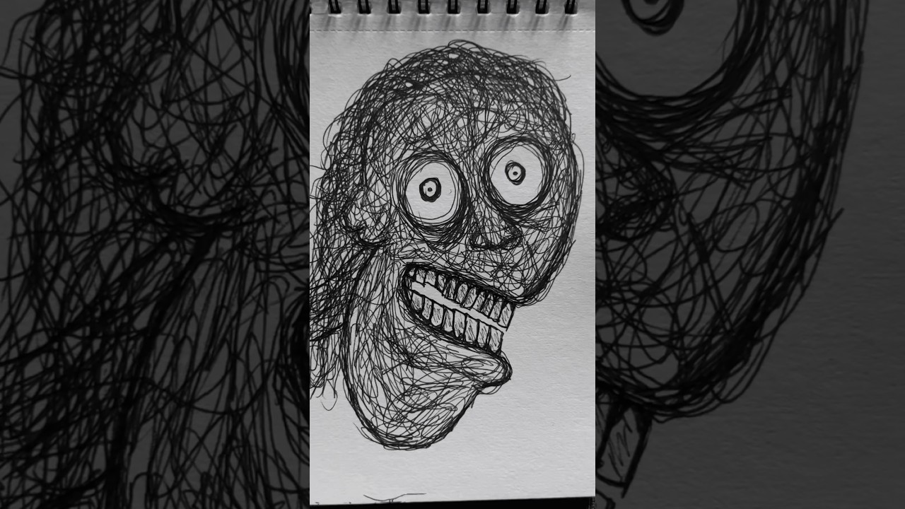 When you see it, RUN! Sketchbook scribble doodle - YouTube