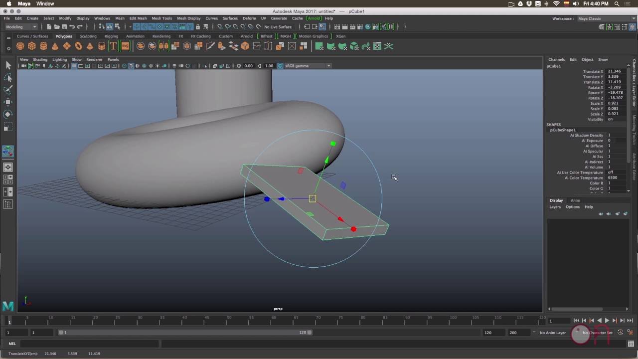 Herramienta Mover Rotar Escalar en Maya - YouTube
