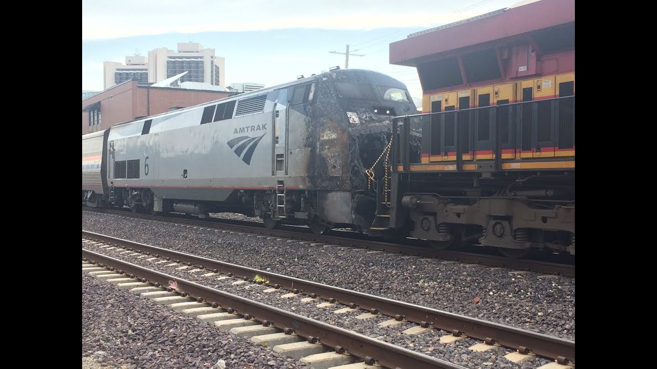 Crashed Amtrak Pulled by a KCS! - YouTube