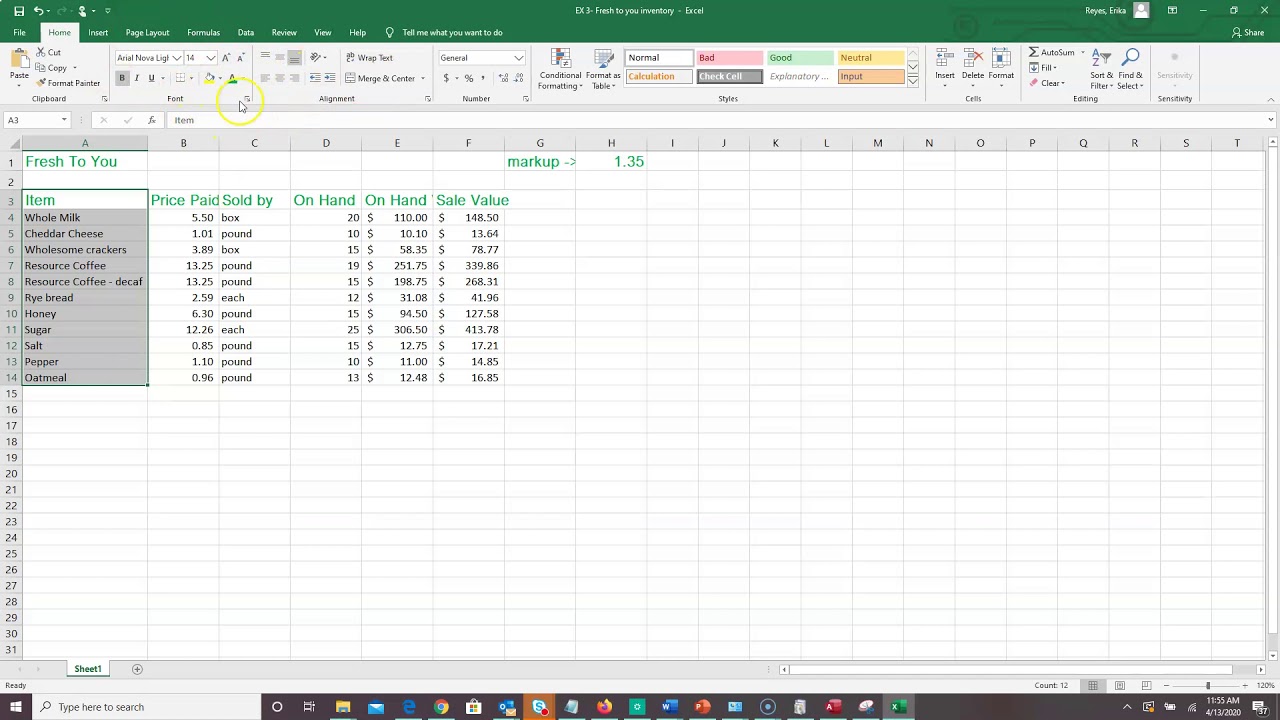 Welcome to Week 6: Excel Module 3 Working with Formulas - YouTube
