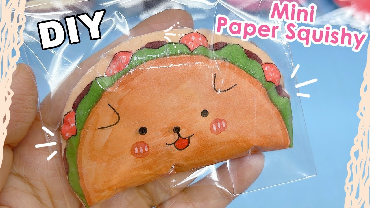 Cách làm Squishy Mini bánh Taco/ DIY Taco paper Squishy/ Liam Channel ...