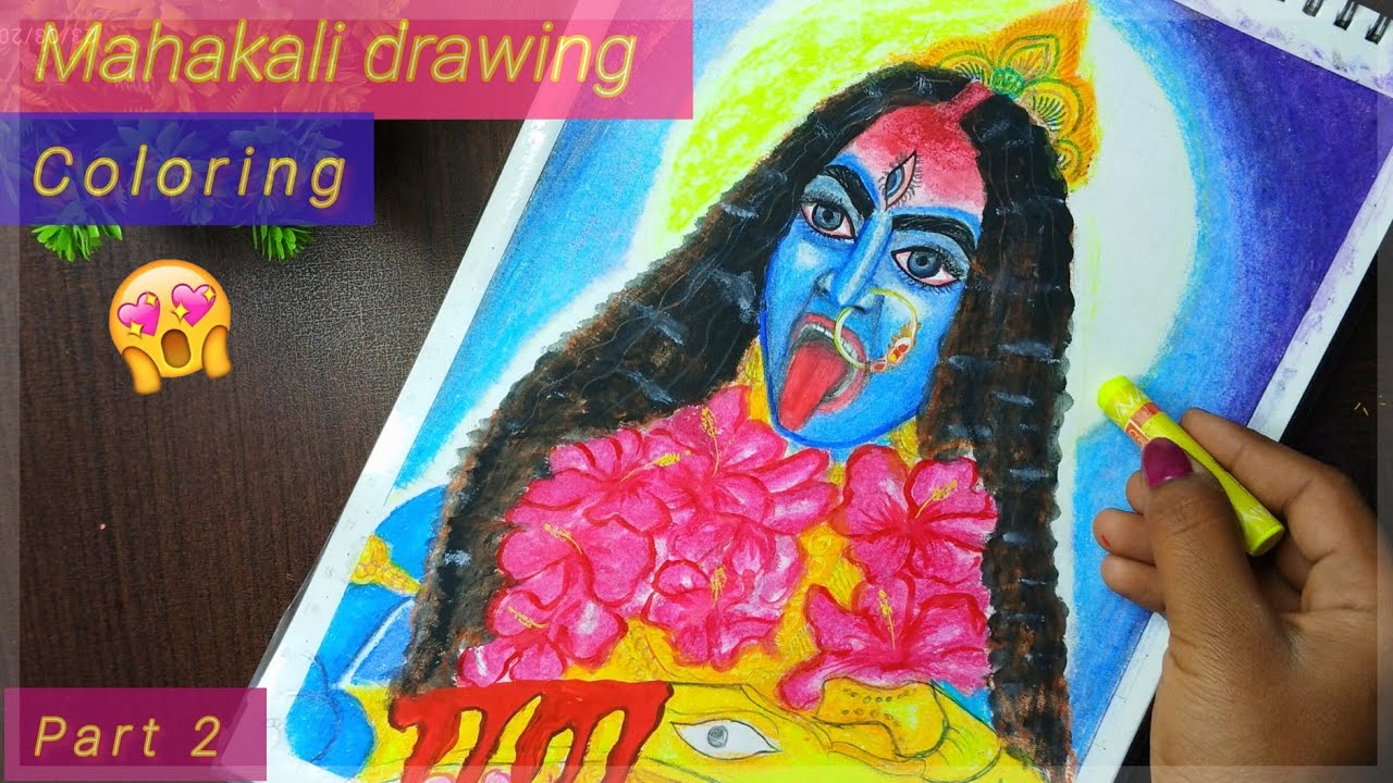 tutorial:Mahakali drawing 🌸oil poster colors 😍||Rashmi art style♡# ...