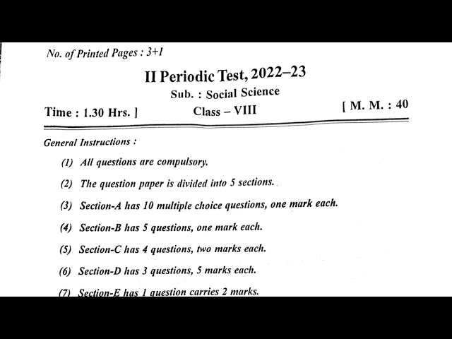Class-8 Social Science (SST) PT-2 Sample Question Paper Of, 50% OFF Class-8 Social Science (SST) PT-2 Sample Question Paper Of, 50% OFF