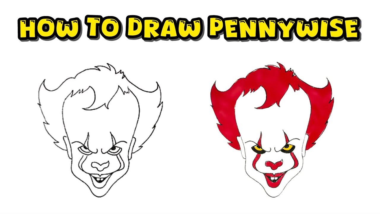 How to Draw Pennywise the Dancing Clown from IT – Creepy Character Art ...