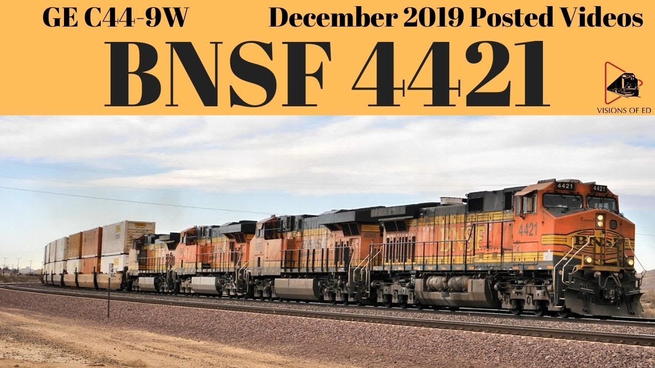 BNSF Intermodal Train C44-9W Locomotive BNSF 4421 Eastbound - YouTube