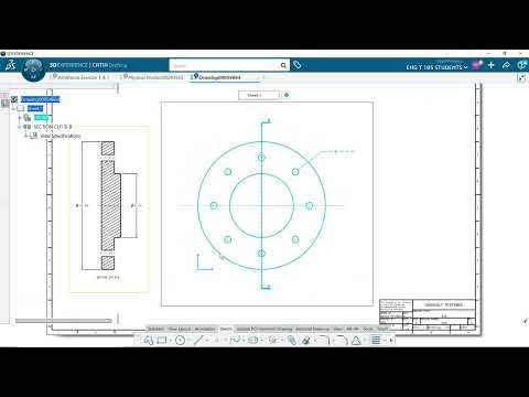 CATIA 3D EXPERIENCE 24 Drafting Creating Dimensions on a Circular Pattern ANSI - YouTube