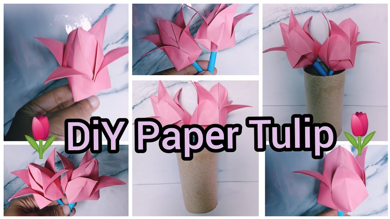 How to make paper Tulip |Easy origami tulip |DIY tulip flower| Easy ...