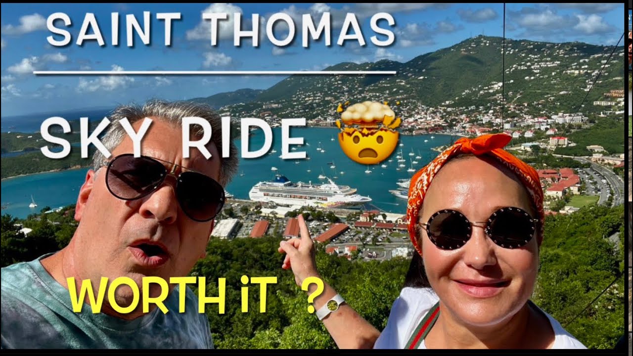 Saint Thomas Sky Ride / Downtown Shopping area /Port Shops - YouTube