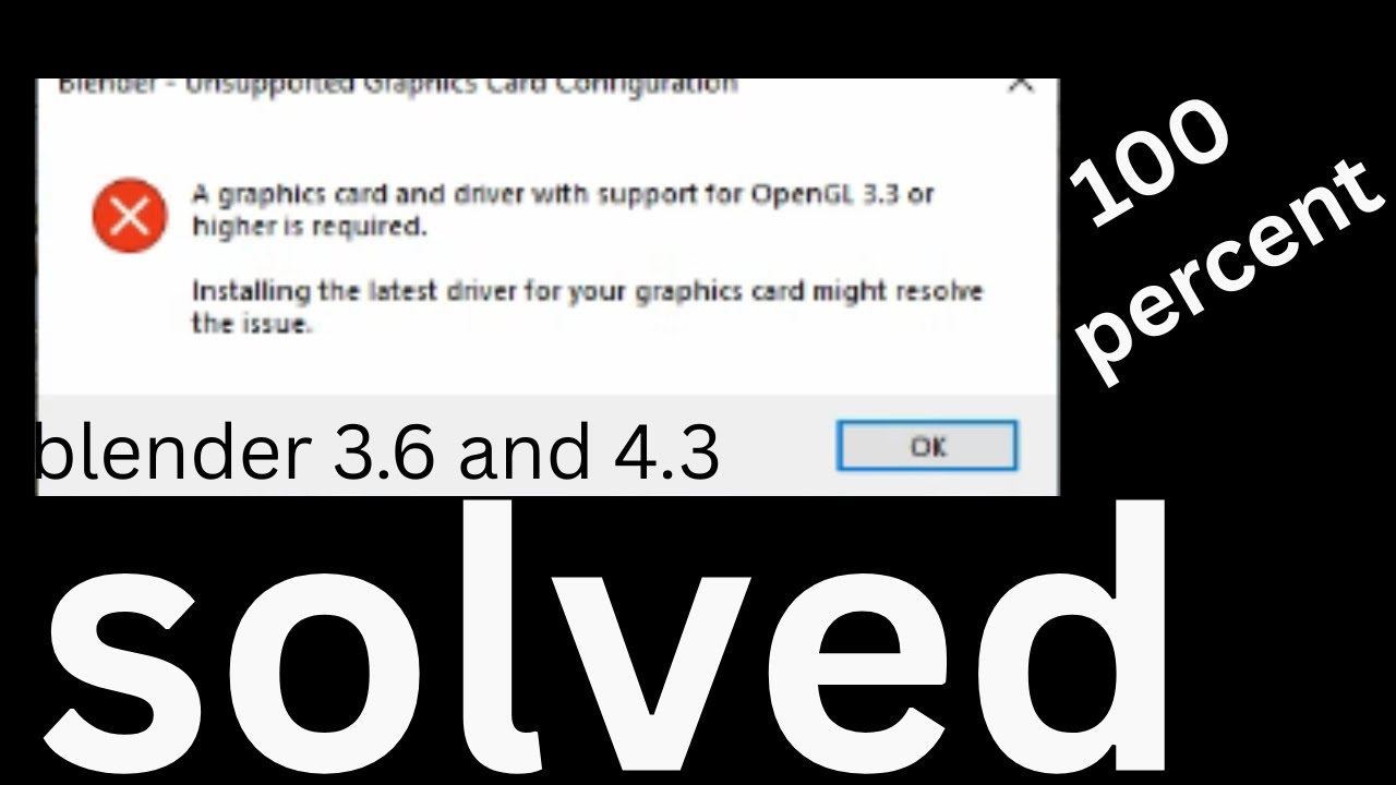 "How to Fix OpenGL Errors in Blender 3.6 & 4.3 | Quick Solutions for ...