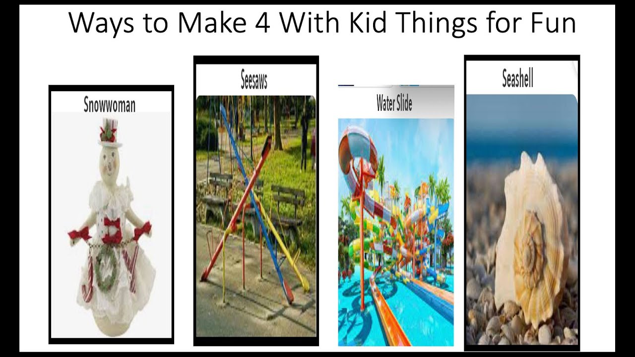 Fun With Numbers by Adding Ways to Make 4 With Kid Things for Fun #3 (4 ...