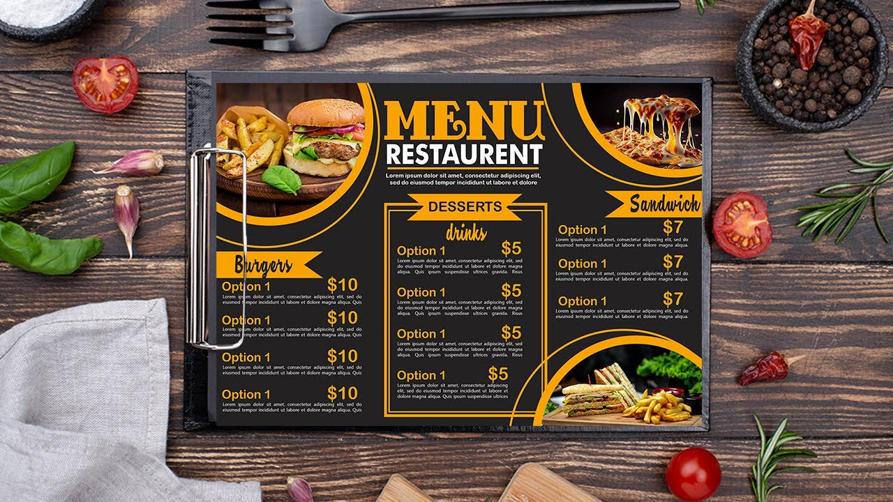 Menu Design in Photoshop How to Restaurant Food Menu Design in ...