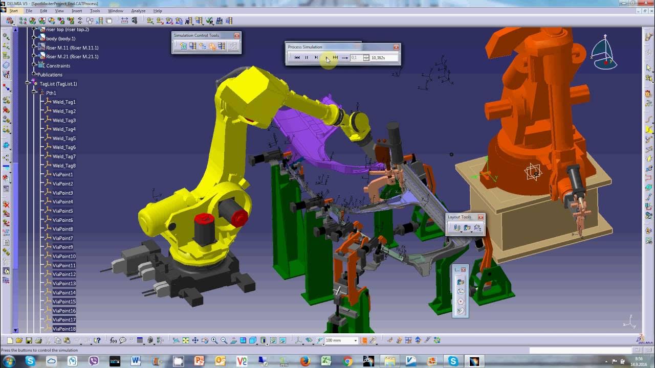DELMIA V5 - Robot Trajectory - YouTube