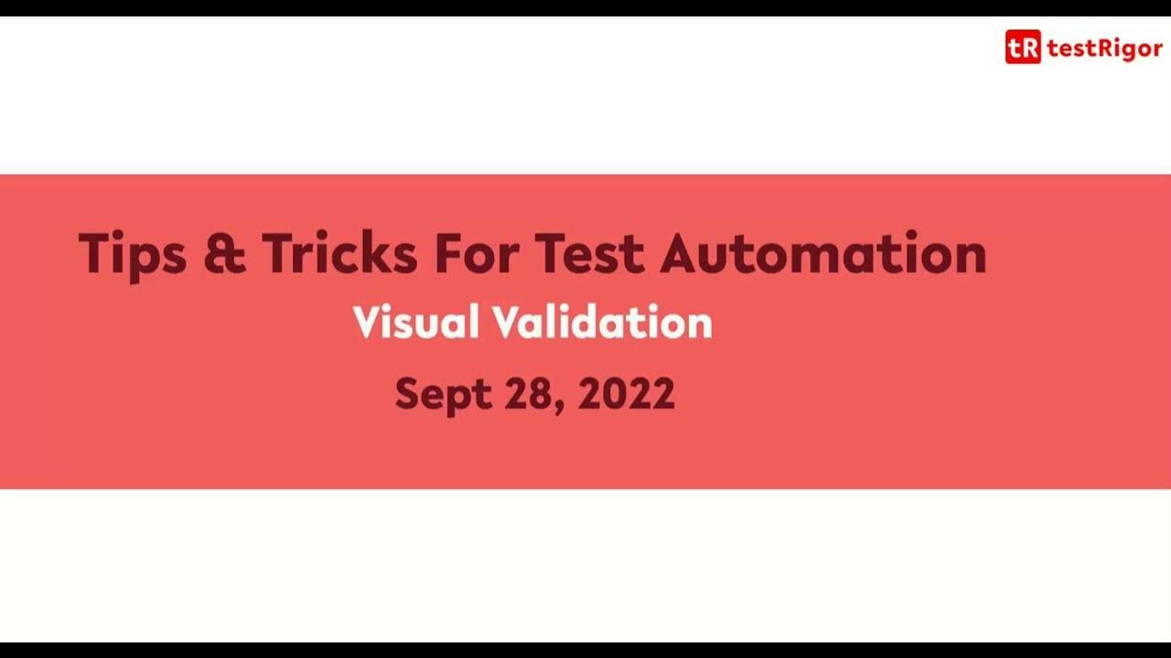 Tips and Tricks - Visual Validation - YouTube
