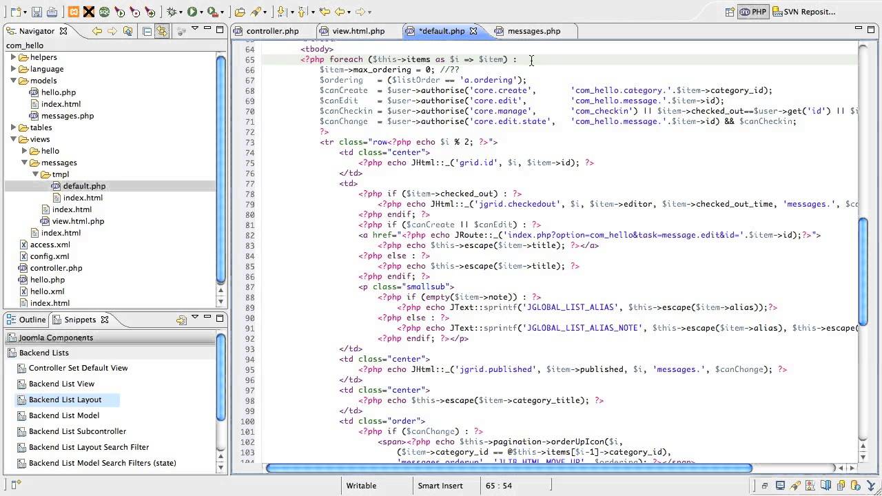 212 Adding The Layout To The List View Of The Joomla Component Youtube