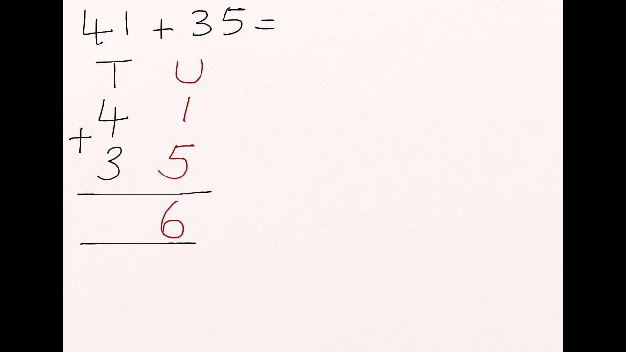 Column addition using 2 digit numbers - YouTube